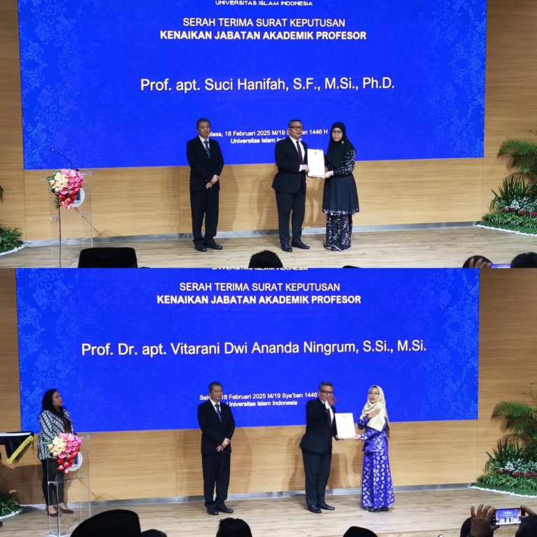 2 Guru Besar baru Jurusan Farmasi FMIPA UII - Fakultas Matematika dan ...