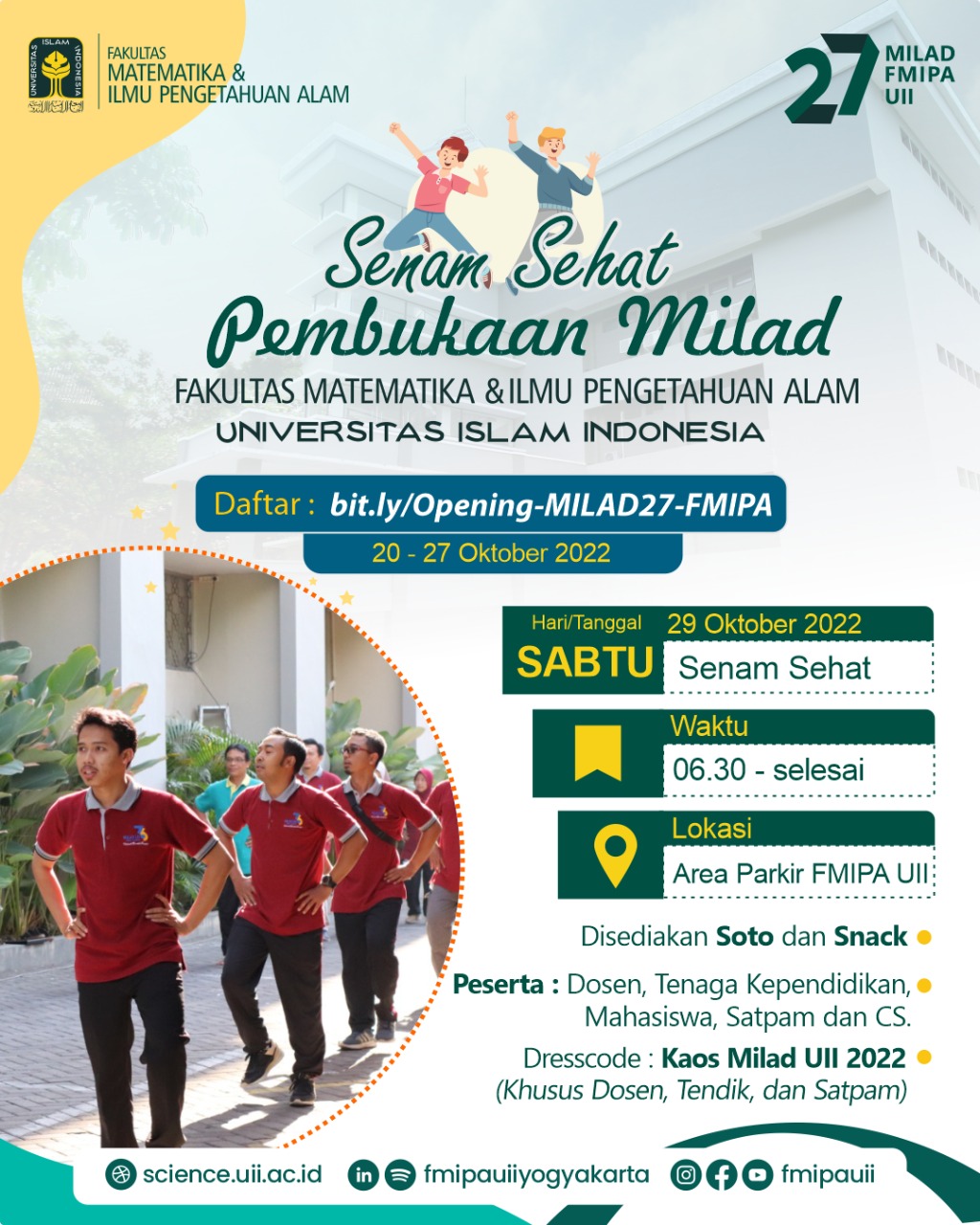 Agenda Kegiatan MILAD KE 27 Fakultas MIPA Universitas Islam Indonesia ...