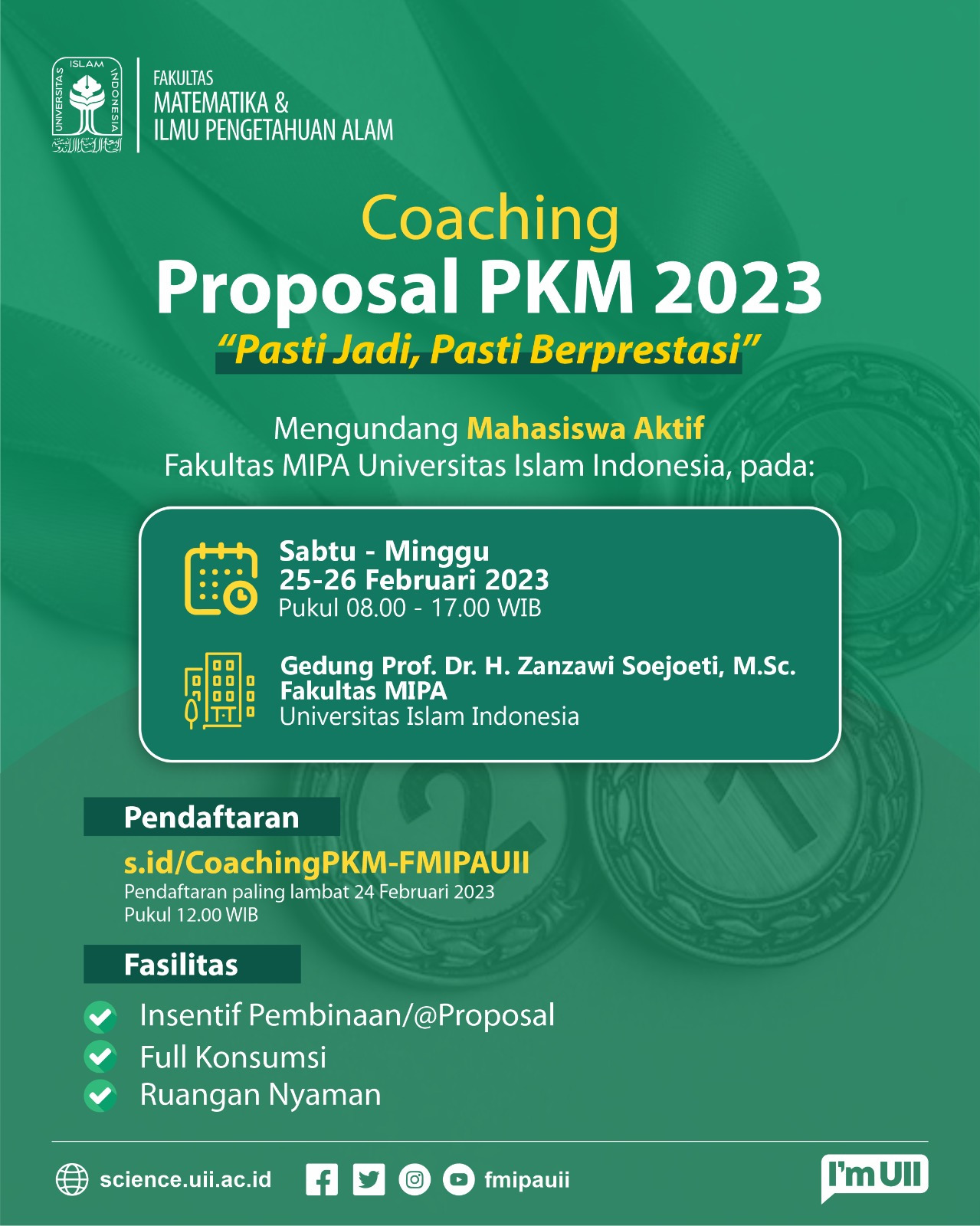 Coaching Proposal PKM 2023 Fakultas MIPA UII, "Pasti Jadi, Pasti ...