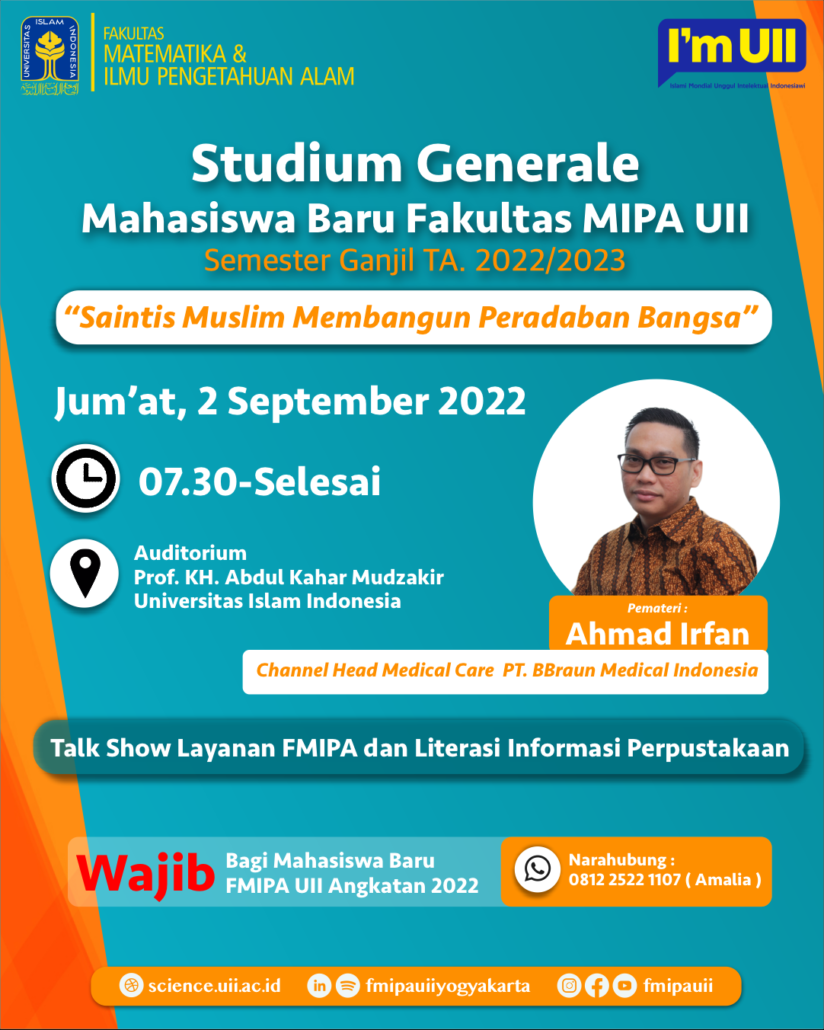 Pelaksanaan Studium Generale Mahasiswa Baru Fakultas MIPA UII Semester Ganjil Tahun Akademik ...